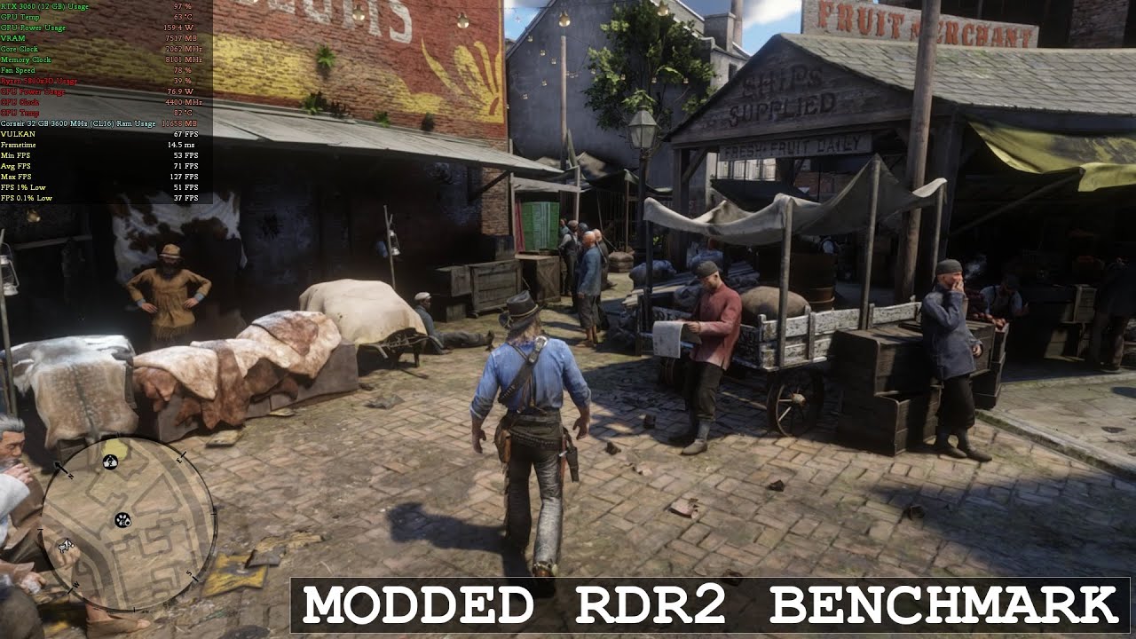 [Modded RDR2 Benchmark Video] RTX 3060 | Ryzen 5800x3D (1080p) - YouTube