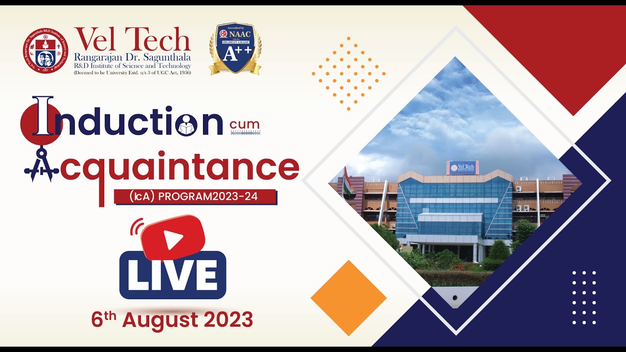 Induction cum Acquaintance Program (IcA) 2023 | 𝐕𝐞𝐥 𝐓𝐞𝐜𝐡 - YouTube