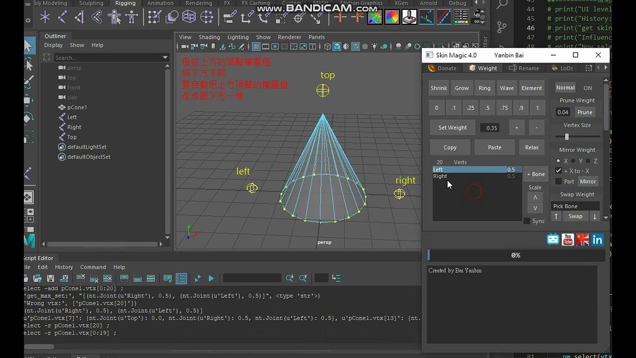 HardMeshWeight / Maya Python Script - YouTube