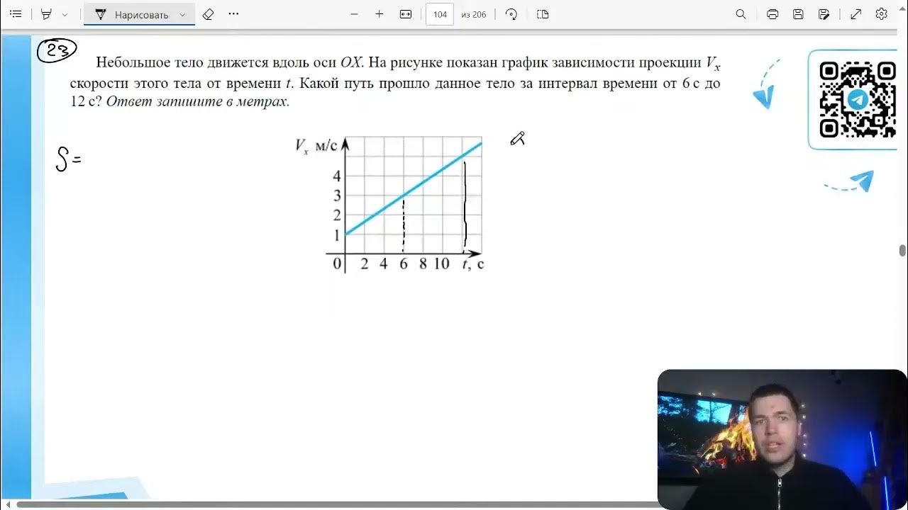 Небольшое тело движется вдоль оси Ox На рисунке показан график зависимости проекции Vx №3209