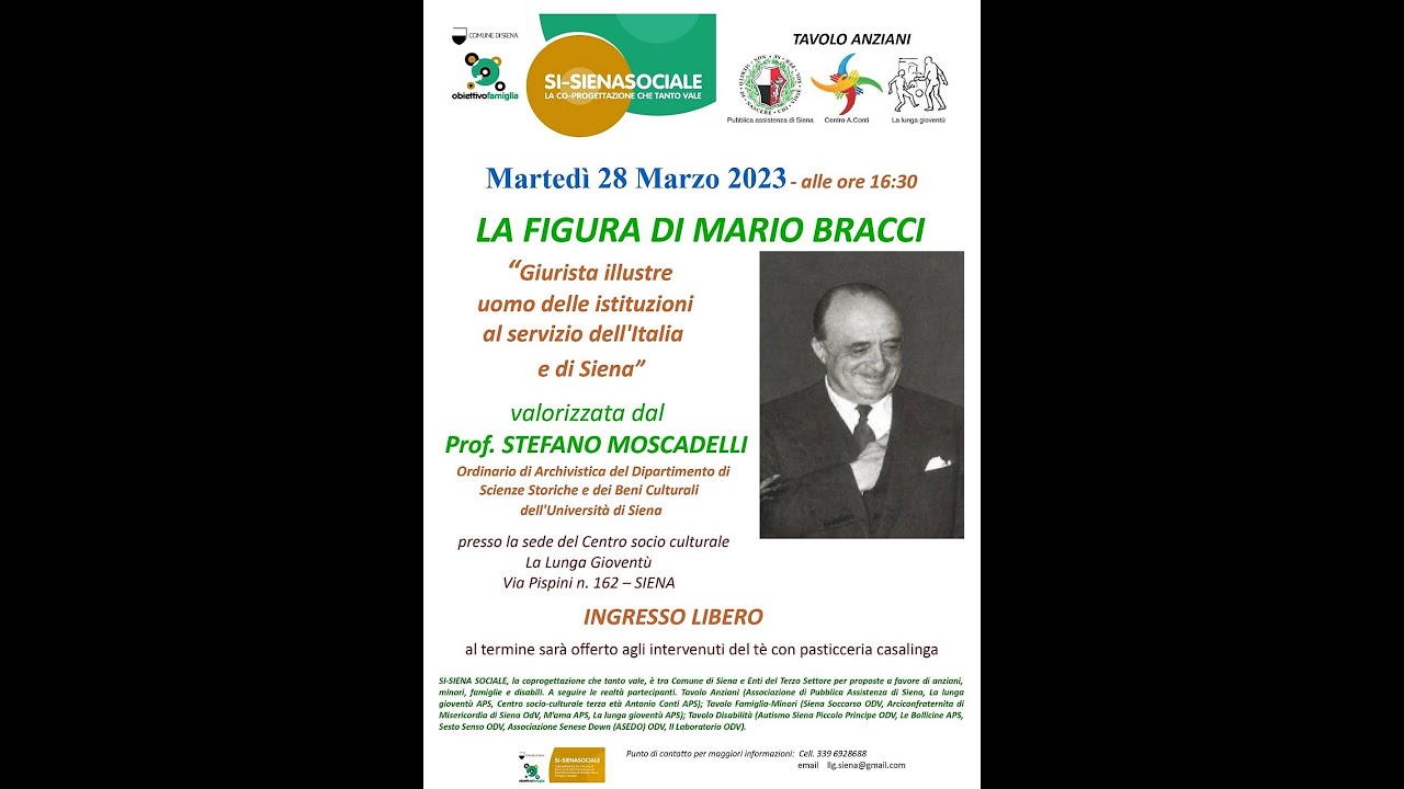 Conferenza su La figura di Mario Bracci 28-marzo 2023 - YouTube
