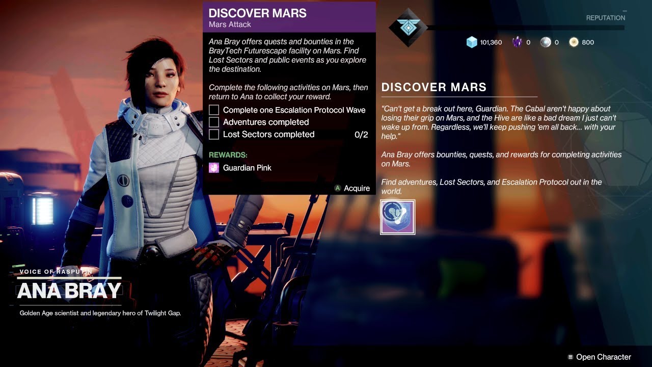 Destiny 2: New Light (Xbox One X) - Discover Mars (Ana Bray) - YouTube