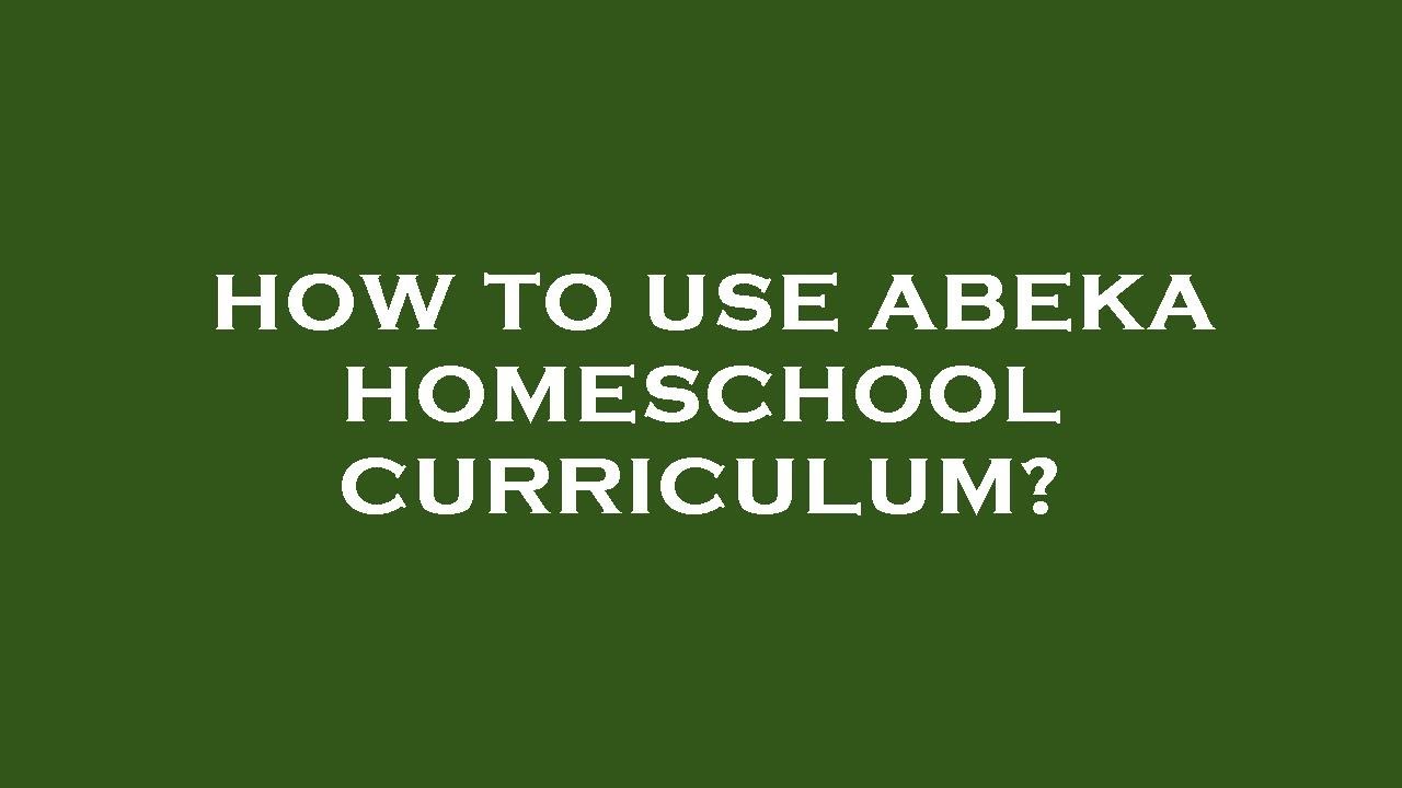 How to use abeka homeschool curriculum? - YouTube