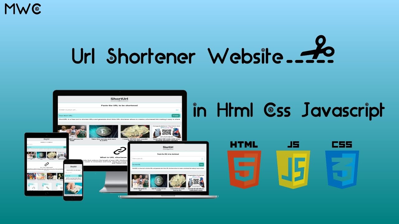 How To Create A Premium Url Shortener Website In Html Css Javascript
