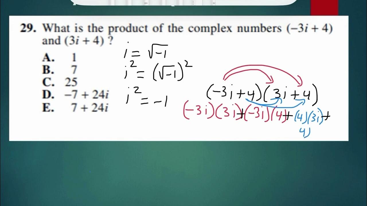 ACT Prep Math Video 62 - Multiplying Complex Numbers - YouTube