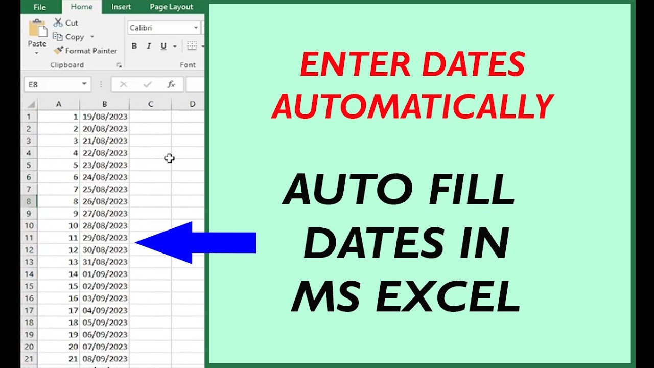 How To Automatically Write Dates In Excel Easy Solution Youtube