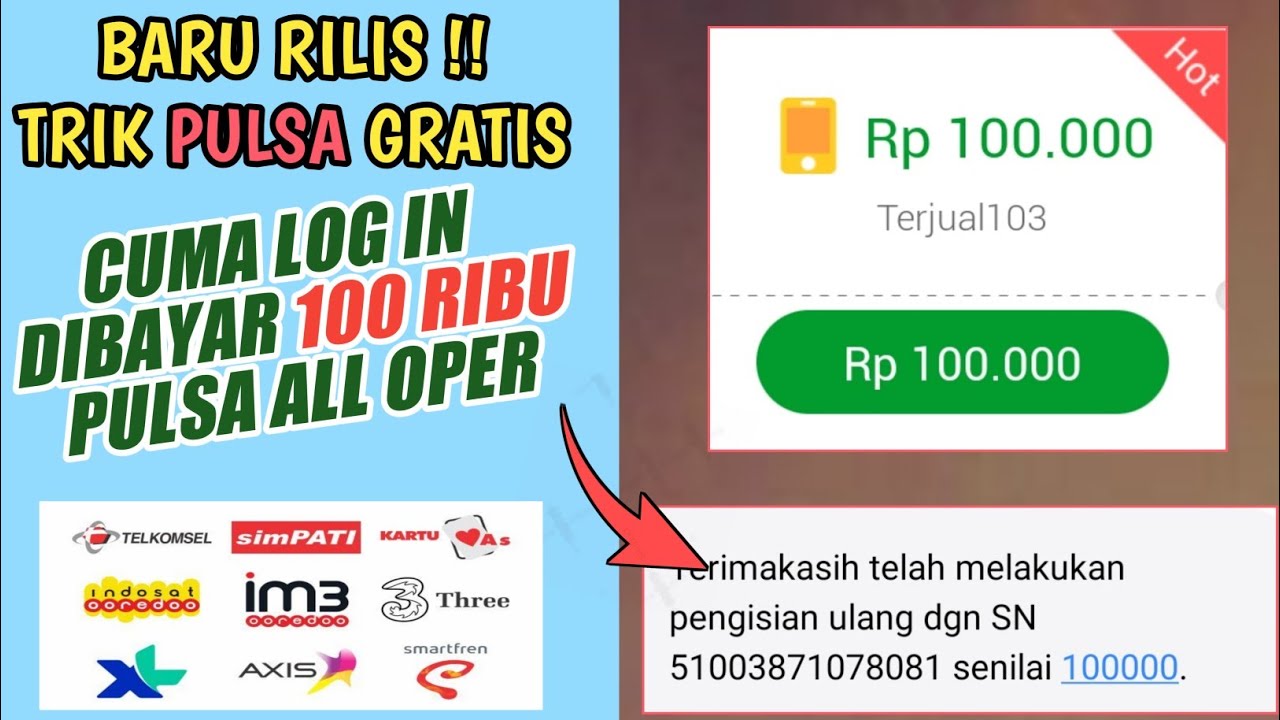BARU !! Cuma satu hari dapat Pulsa gratis all operator | Apk Penghasil pulsa tercepat 2020 - YouTube