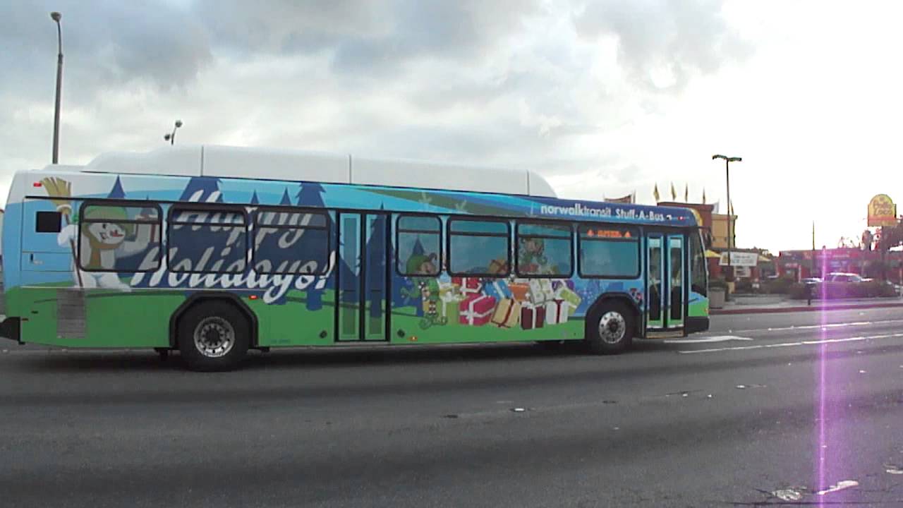 Norwalk Transit Gillig BRT CNG Stuff-A-Bus special livery - YouTube