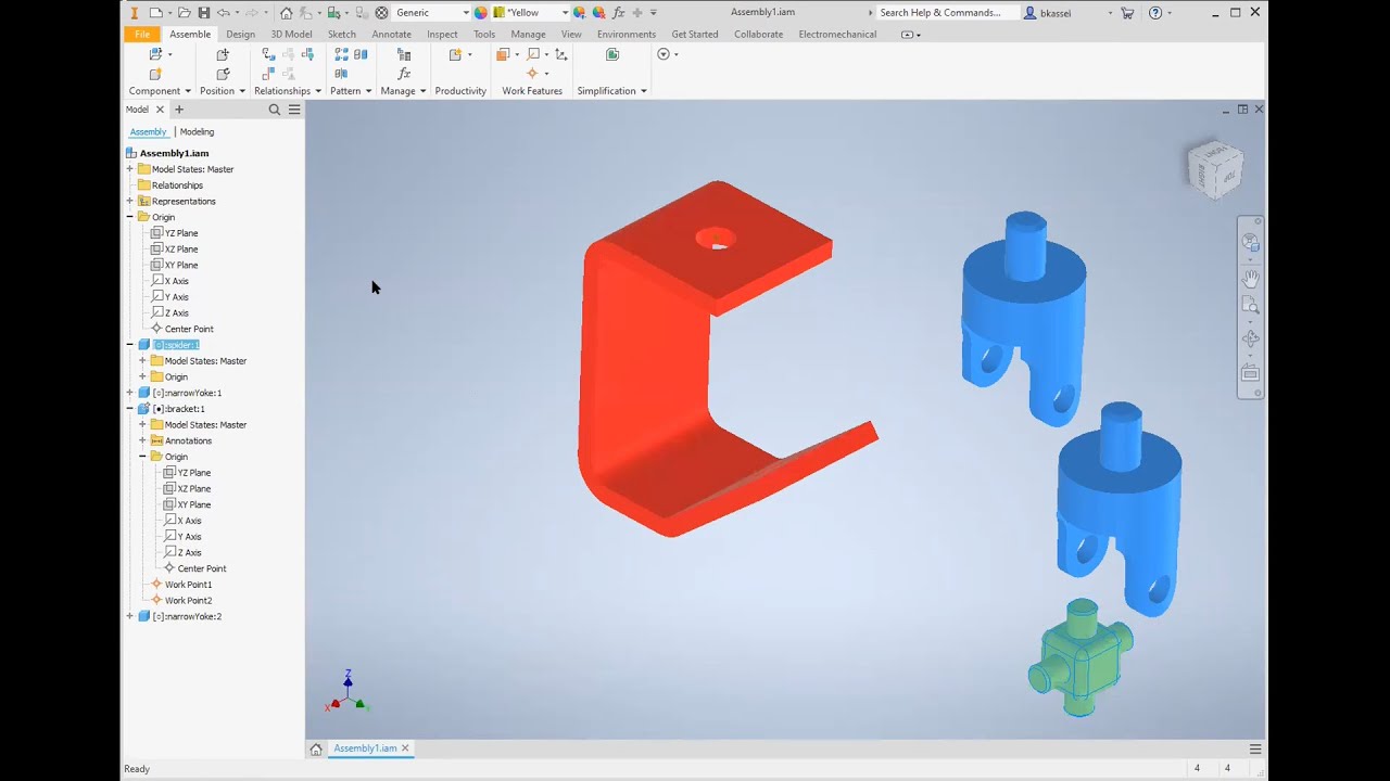 Applying joints to an assembly using Inventor 2022 - YouTube