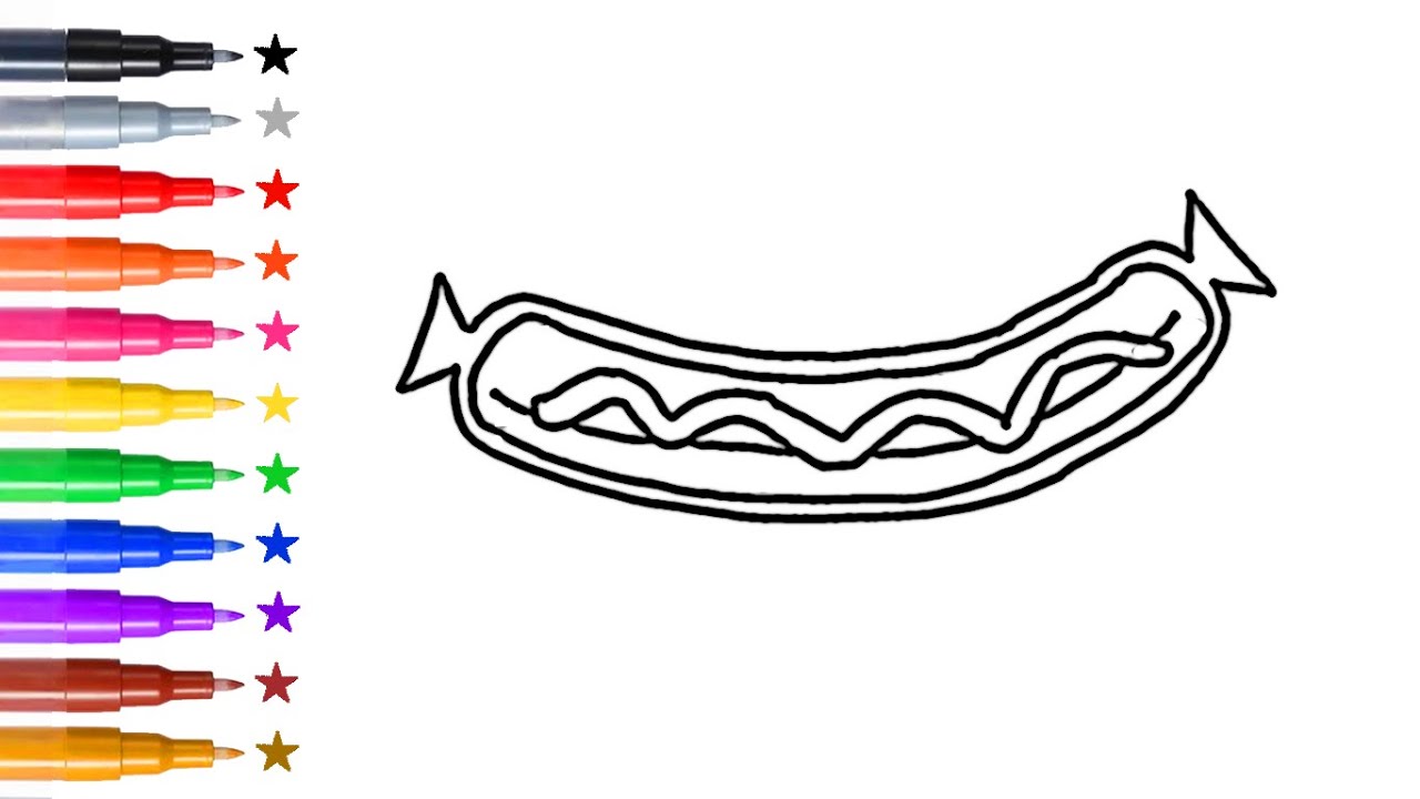 Drawing and coloring a sausage - YouTube