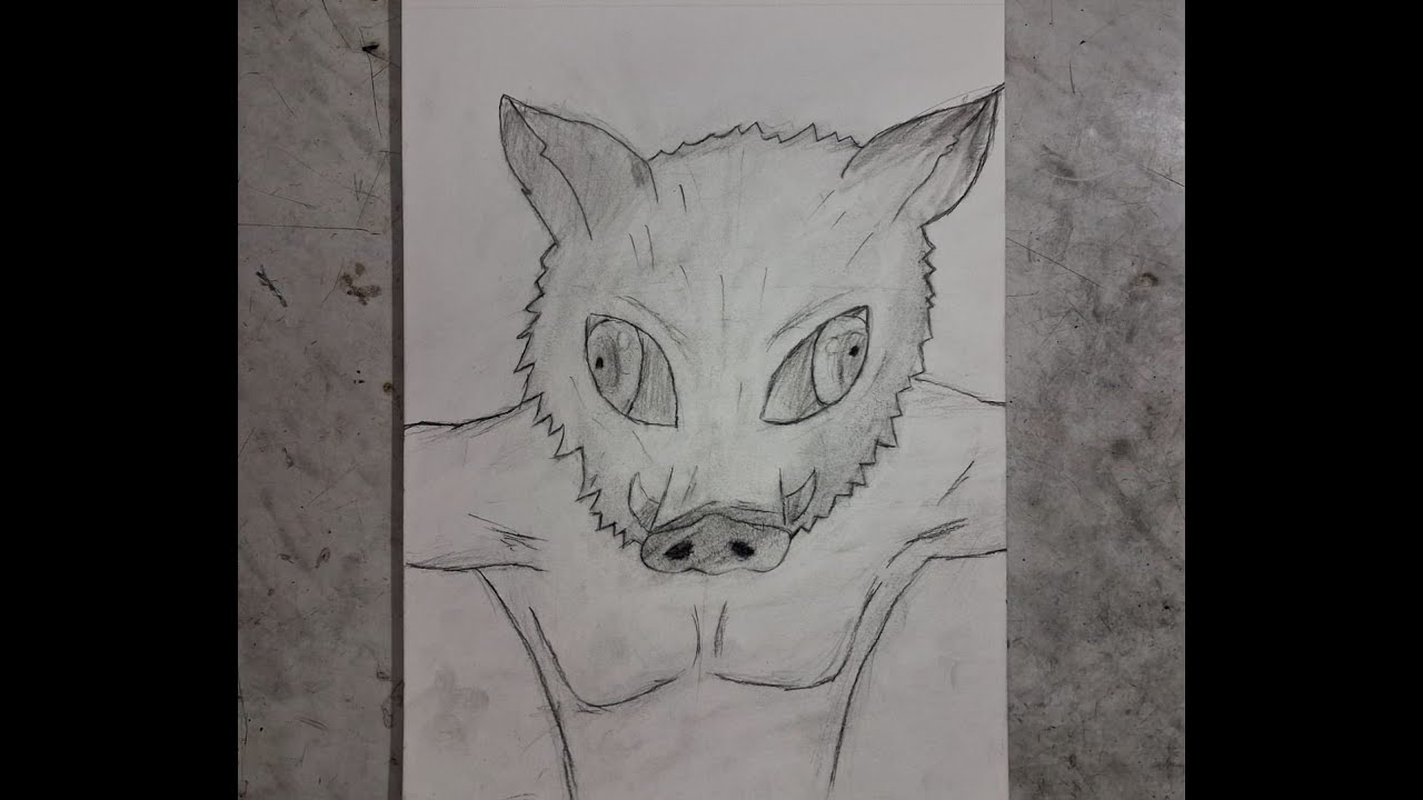 how to draw Inosuke Hashibira sketch | Inosuke Hashibira drawing ...