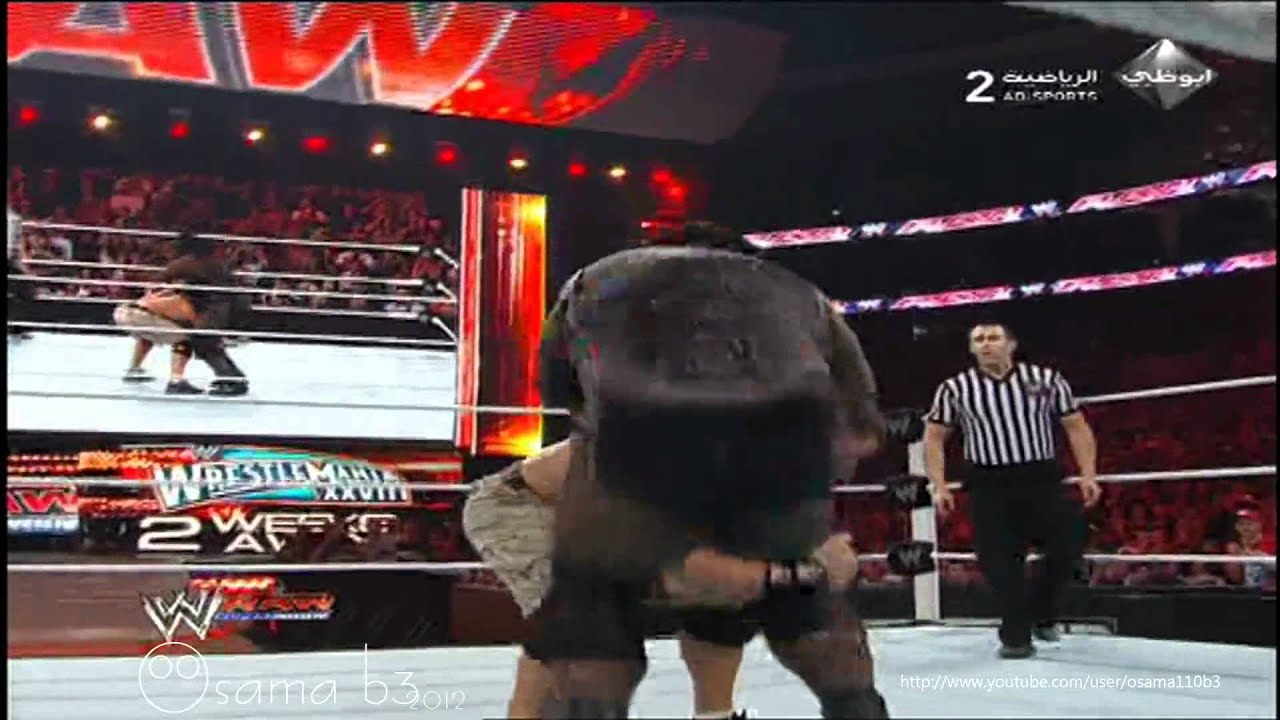 Mark Henry Vs John Cena 2/4/2012 HD - YouTube
