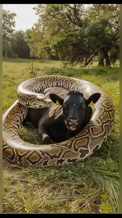 saving cows from giant pythons - YouTube