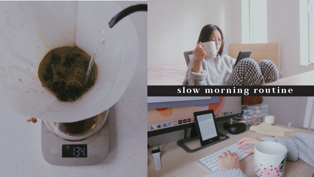 slow morning routine | relaxing and productive - YouTube