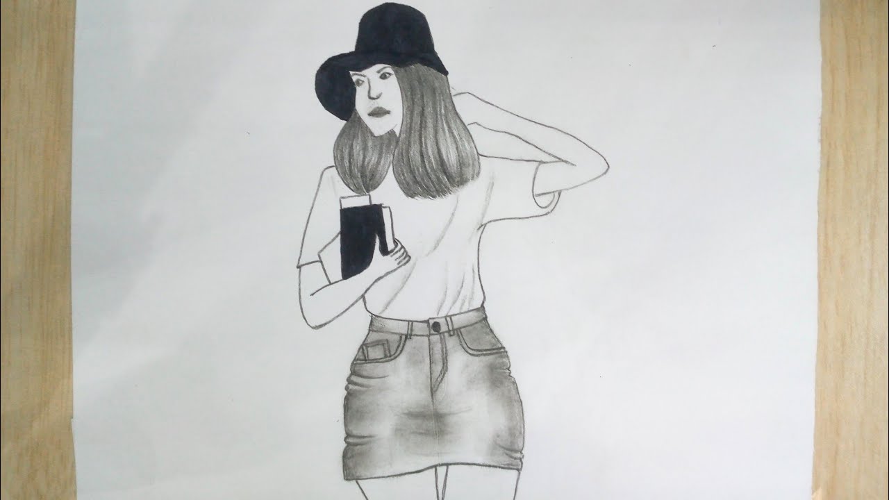 Modern drawing girl//How to draw a beautiful girl//Easy girl drawing ...