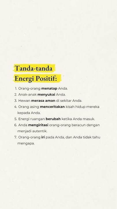 Tanda-tanda energi positif - YouTube