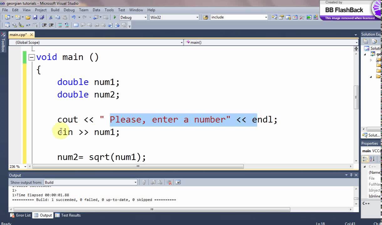 C++ გაკვეთილები ქართულად-6 SQUARE ROOt - YouTube