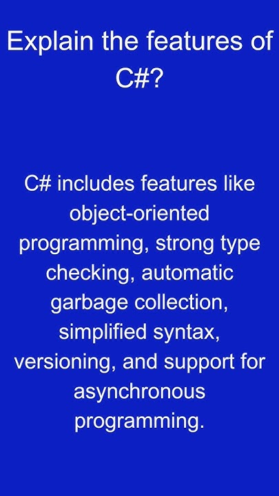 C Sharp Interview Questions With Answers Programming Interview Youtube 0732