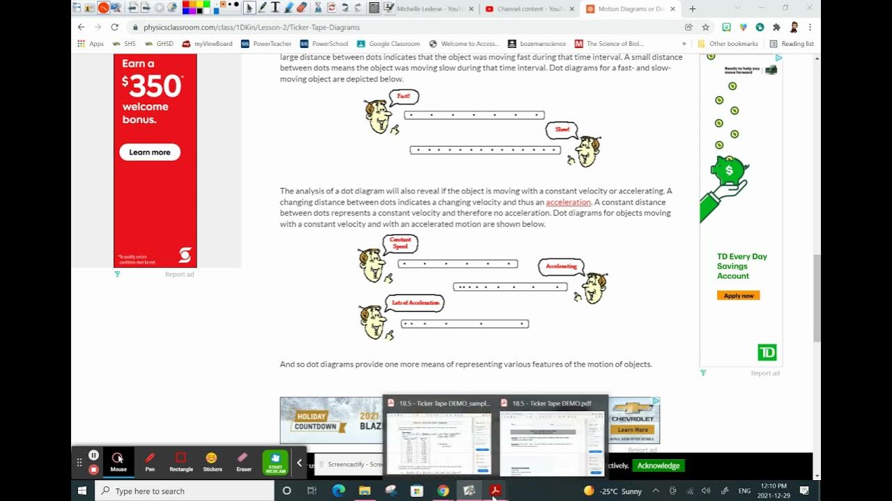 Science 10 - Ticker Tape Activity - instructions - YouTube