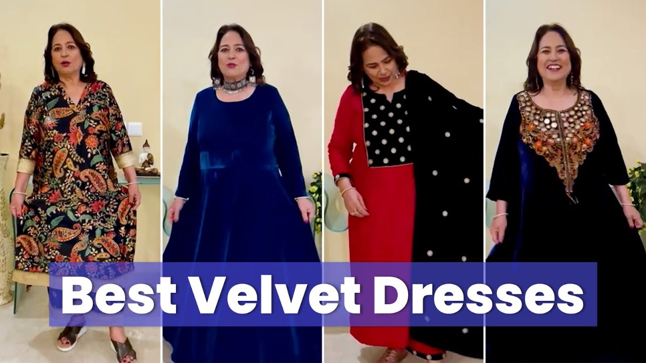 Best Velvet Dresses || Every One Should Try || By Poonam Kalra ...