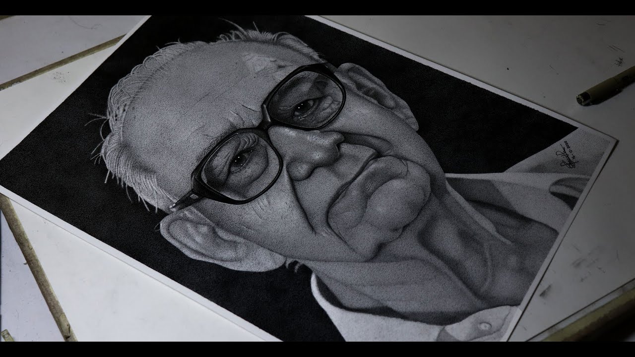4.5 millions Stippling/Dot Drawing - Hyperrealistic Portrait -170 hours ...