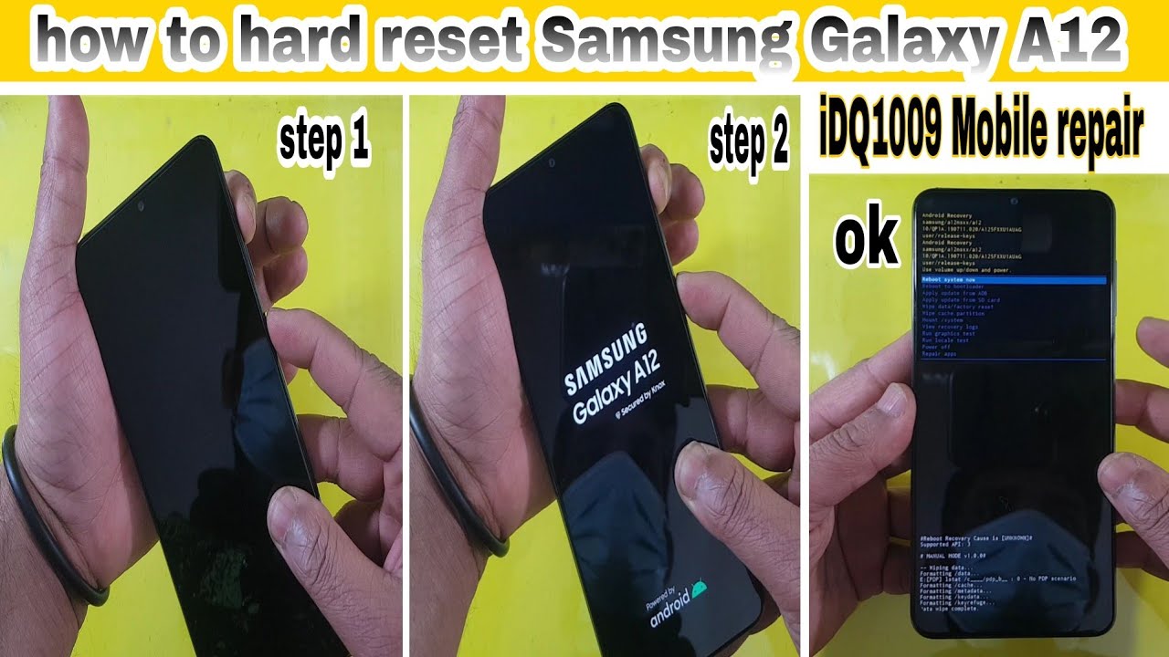 HOW TO HARD RESET SAMSUNG GALAXY A12 100 EASY 100 WORKING IDQ1009 how-to-hard-reset-samsung-galaxy-a12-100-easy-100-working-idq1009