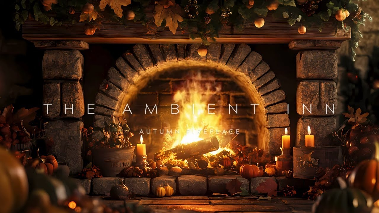 Autumn Fireplace Ambience | 10 Hours of Crackling Fireplace Sounds ...
