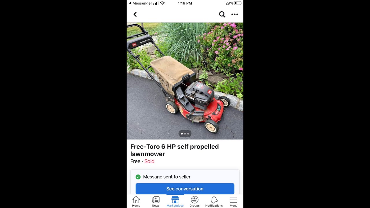 FREE Facebook Marketplace Toro Recycler 20023 R-21S vs Toro SR4 Super ...