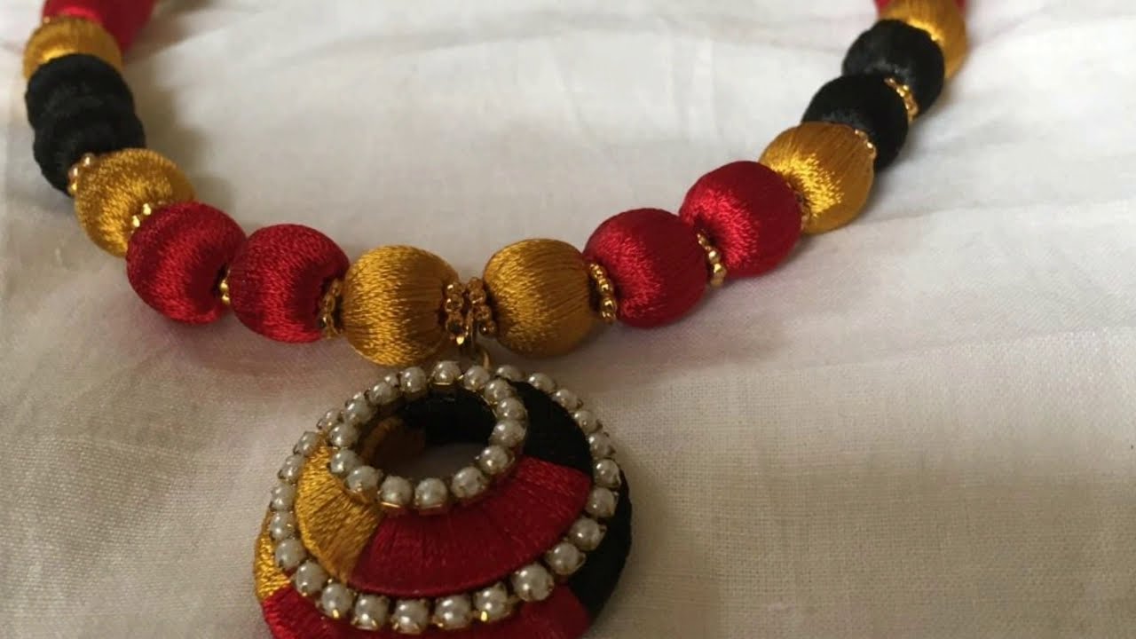 Silk Thread Necklaces Part - 3 - YouTube