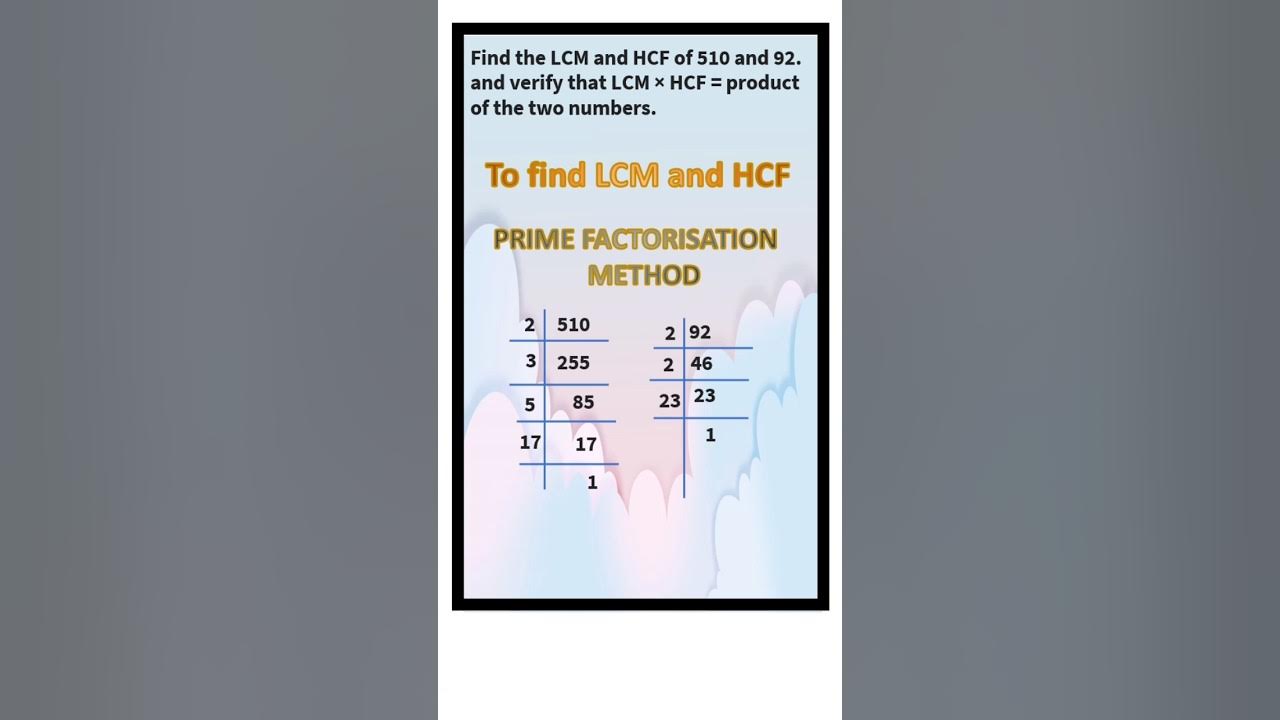 hcf-and-lcm-of-510-and-92-shorts-realnumbers-hcf-lcm-youtube