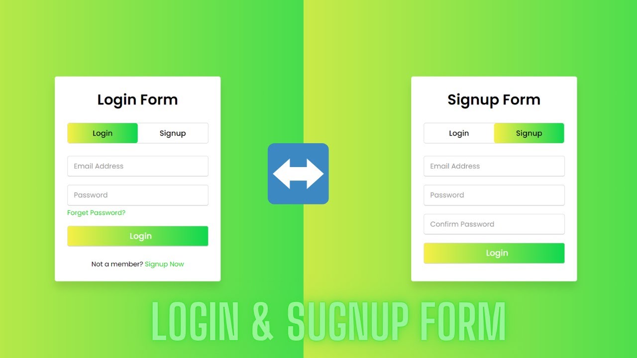 Login And Signup Form With Animation Using Html Css And Javascript Youtube 3307