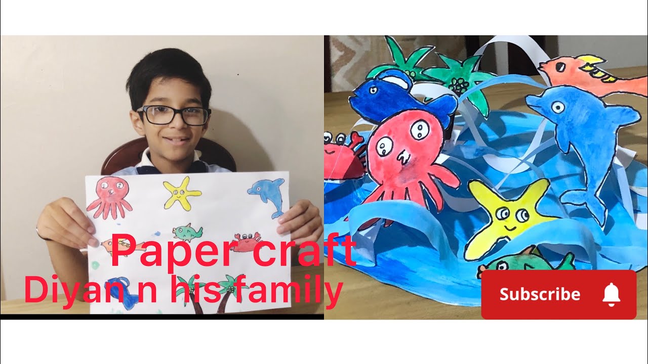 Sea creatures made by paper (craft) - YouTube