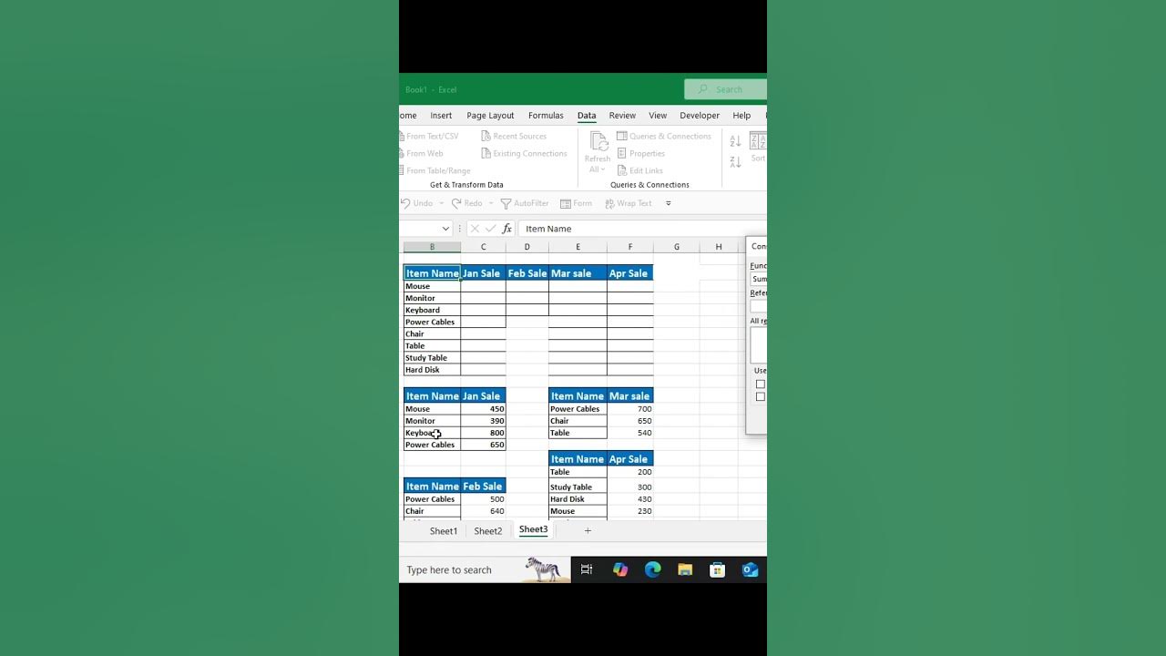 Consolidation in Excel | EXCEL WITH RAJNI | #excelshorts #exceltricks #exceltips - YouTube