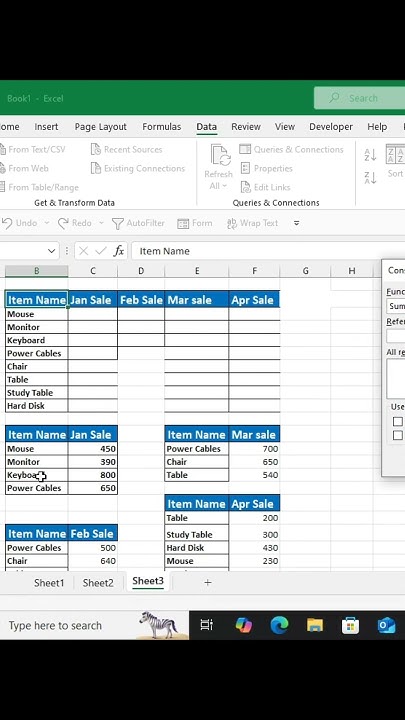 Consolidation in Excel | EXCEL WITH RAJNI | #excelshorts #exceltricks #exceltips - YouTube