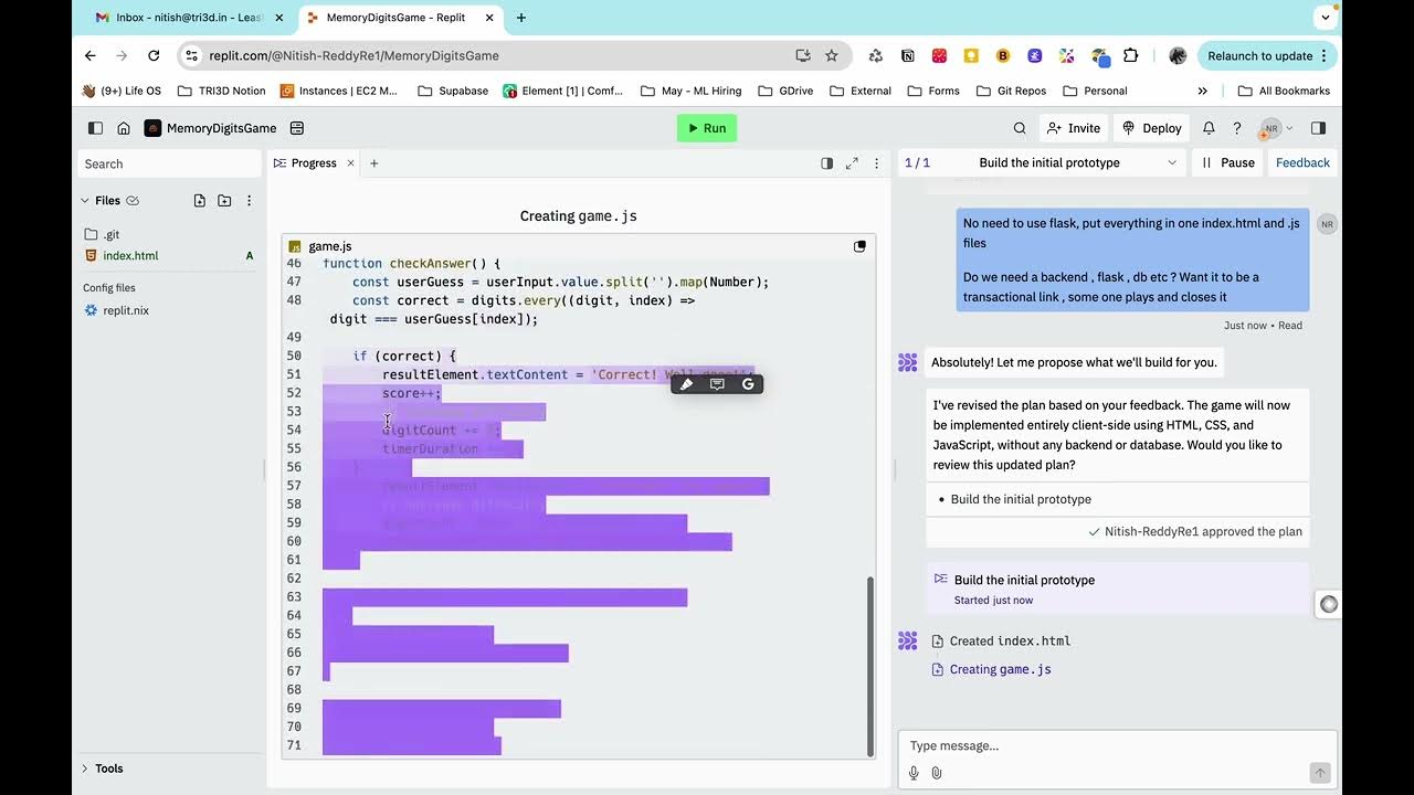 Simple game building and deploying using replit - YouTube