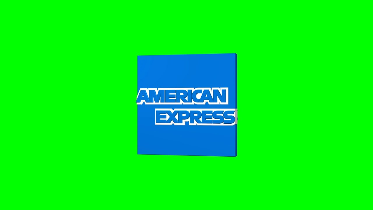 American Express Logo Icon Revolving 3D Animation Loop on Green Screen ...
