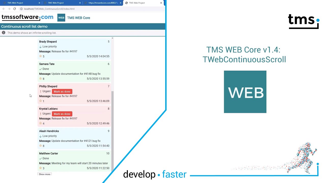 TMS WEB Core v1.4 Ravenna: TWebContinuousScroll - YouTube