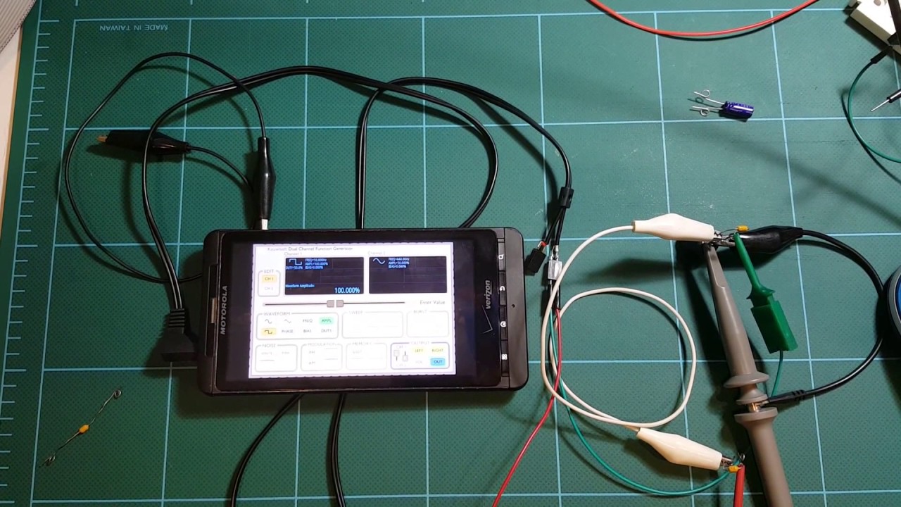 Cell phone signal generator measuring capacitor - YouTube