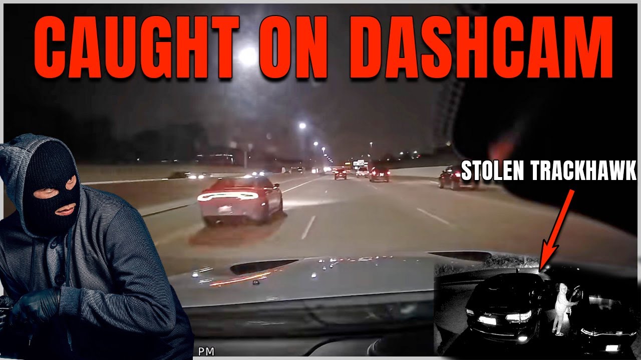 DASHCAM Footage: STOLEN Trackhawk's ENGINE BLOWS in High Speed Chase w ...