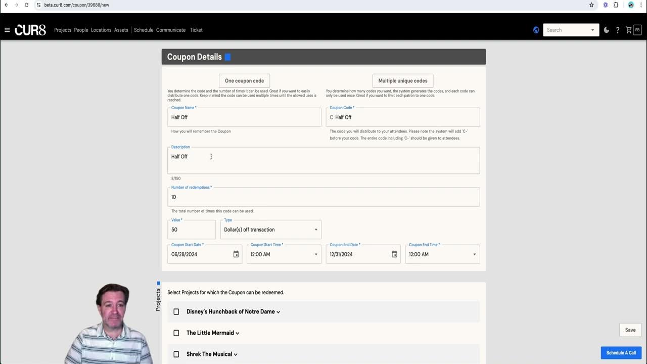 Creating Coupons in CUR8 - YouTube
