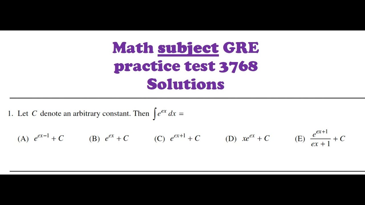 Math subject GRE 3768 problem 1 - YouTube