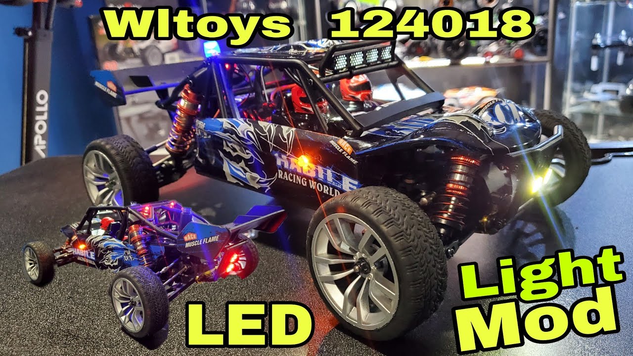 Wltoys 124018 - LED light Mod and (Wheel Upgrade) - YouTube