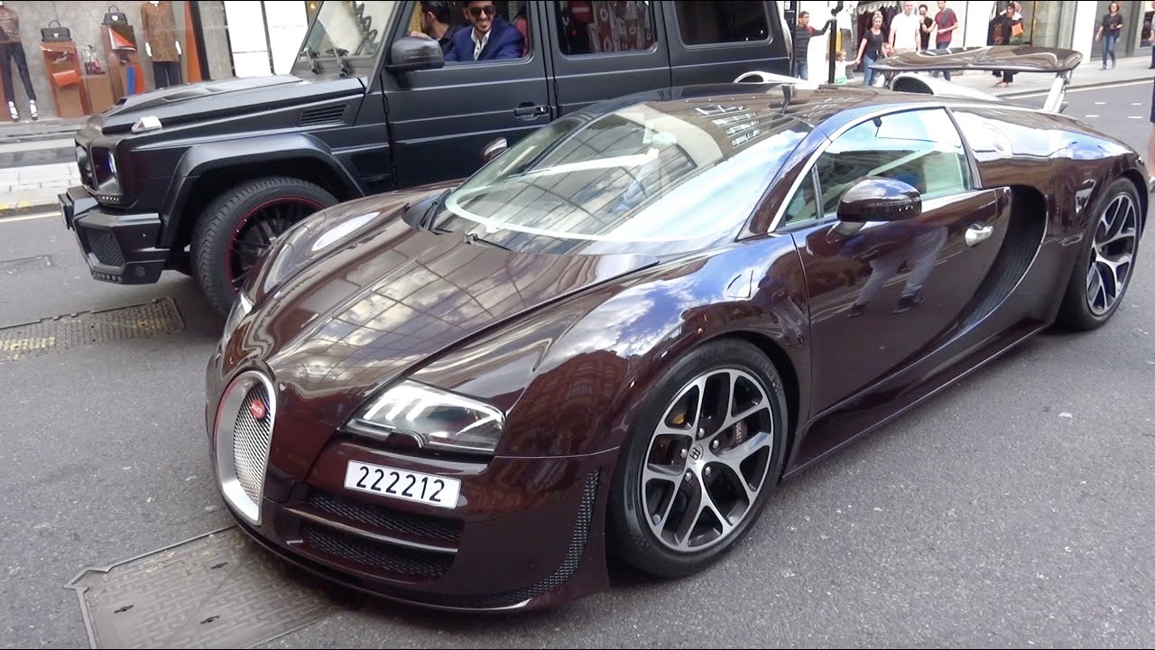 Brown Carbon Bugatti Veyron Vitesse Cruising around London! - YouTube