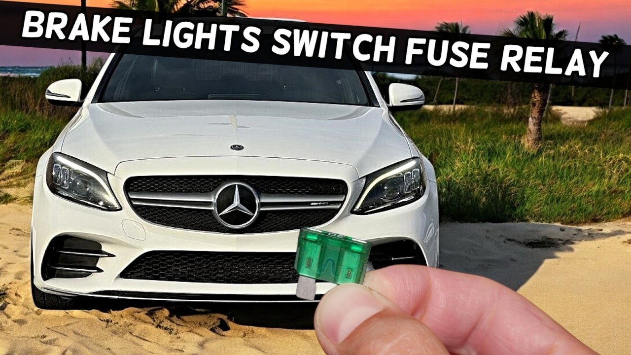 MERCEDES W205 Brake Lights Switch Fuse Relay Location Replacement C300 C400 C450 C43 C63 C250 ...