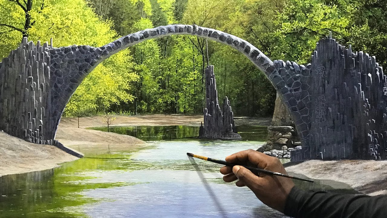 Painting a Devil's Bridge With Acrylic | Time lapse | #36 - YouTube