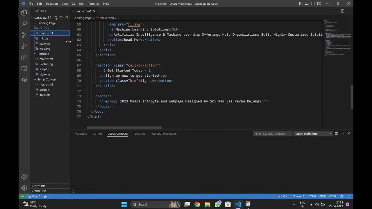 Oasis InfoByte Web Development and Designing Intern Level - 1 Tasks - YouTube