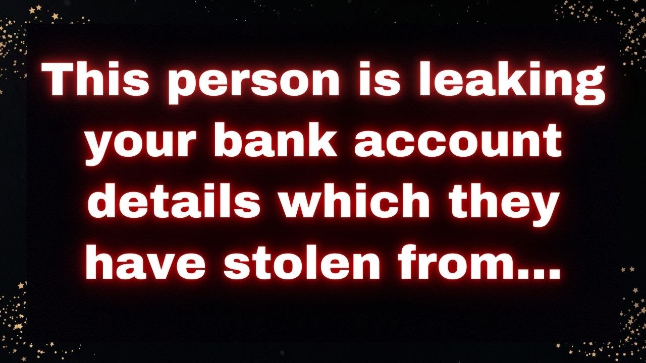 This person is leaking your bank account details which they have stolen ...