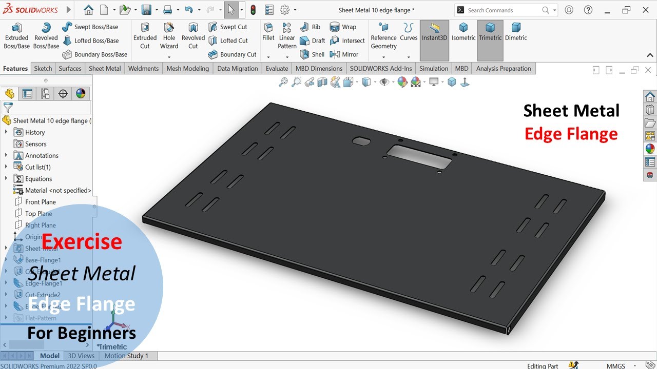 SolidWorks Sheet Metal Enclosure | Edge Flange | SolidWorks Sheet Metal ...
