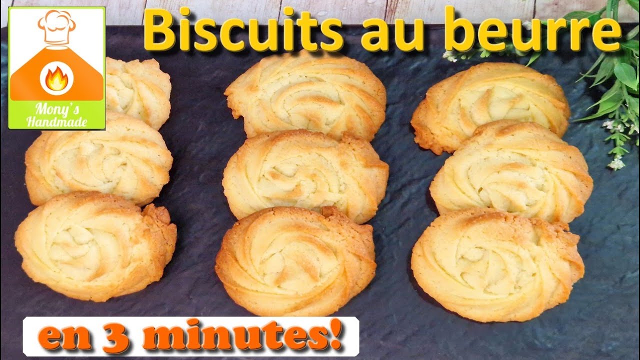 RECETTE DE BISCUITS AU BEURRE EN 3 MINUTES ! - YouTube
