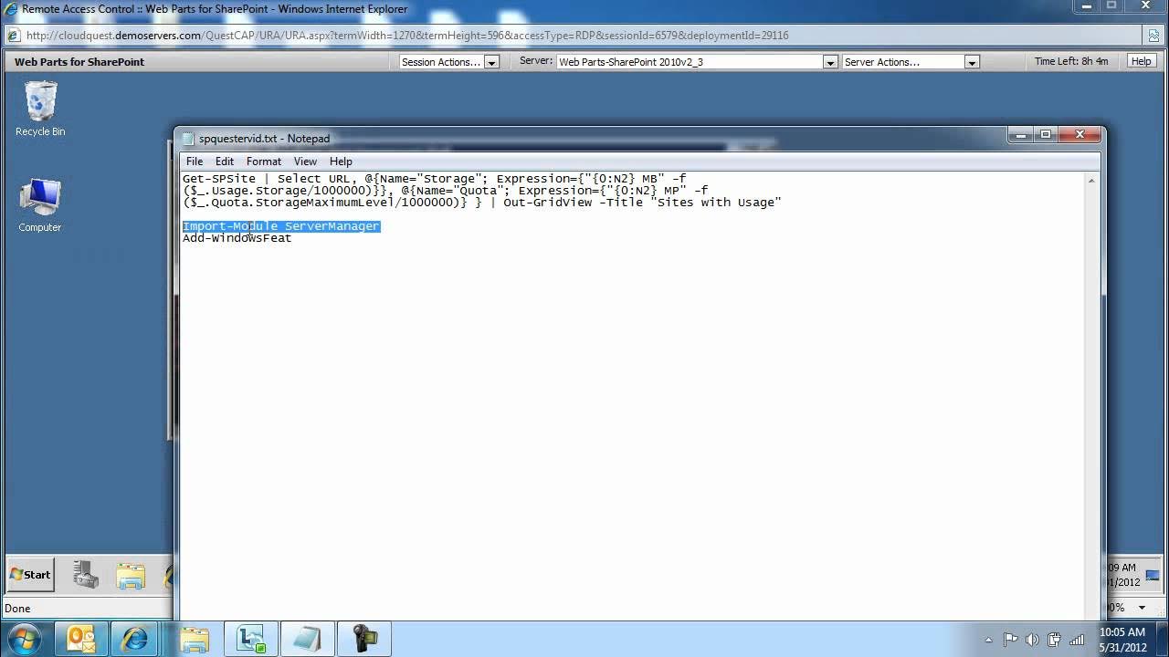 Reporting SharePoint 2010 Site Collections Storage and Quota using Windows PowerShell.wmv - YouTube